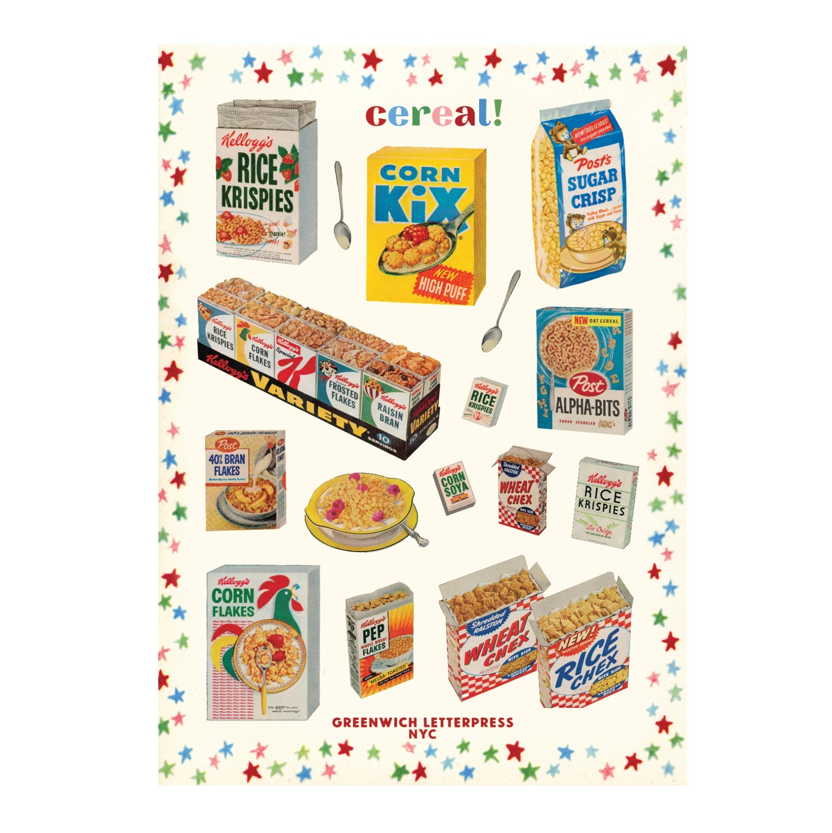 Cereal Sticker Sheet – Greenwich Letterpress